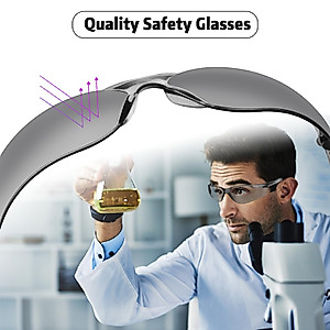 Salfboy Safety Glasses for Men Women ANSI Z87.1 Safety Glasses Bulk UV Protective Eyewear Scratch-Resistant 10PCS (118 10 Grey)