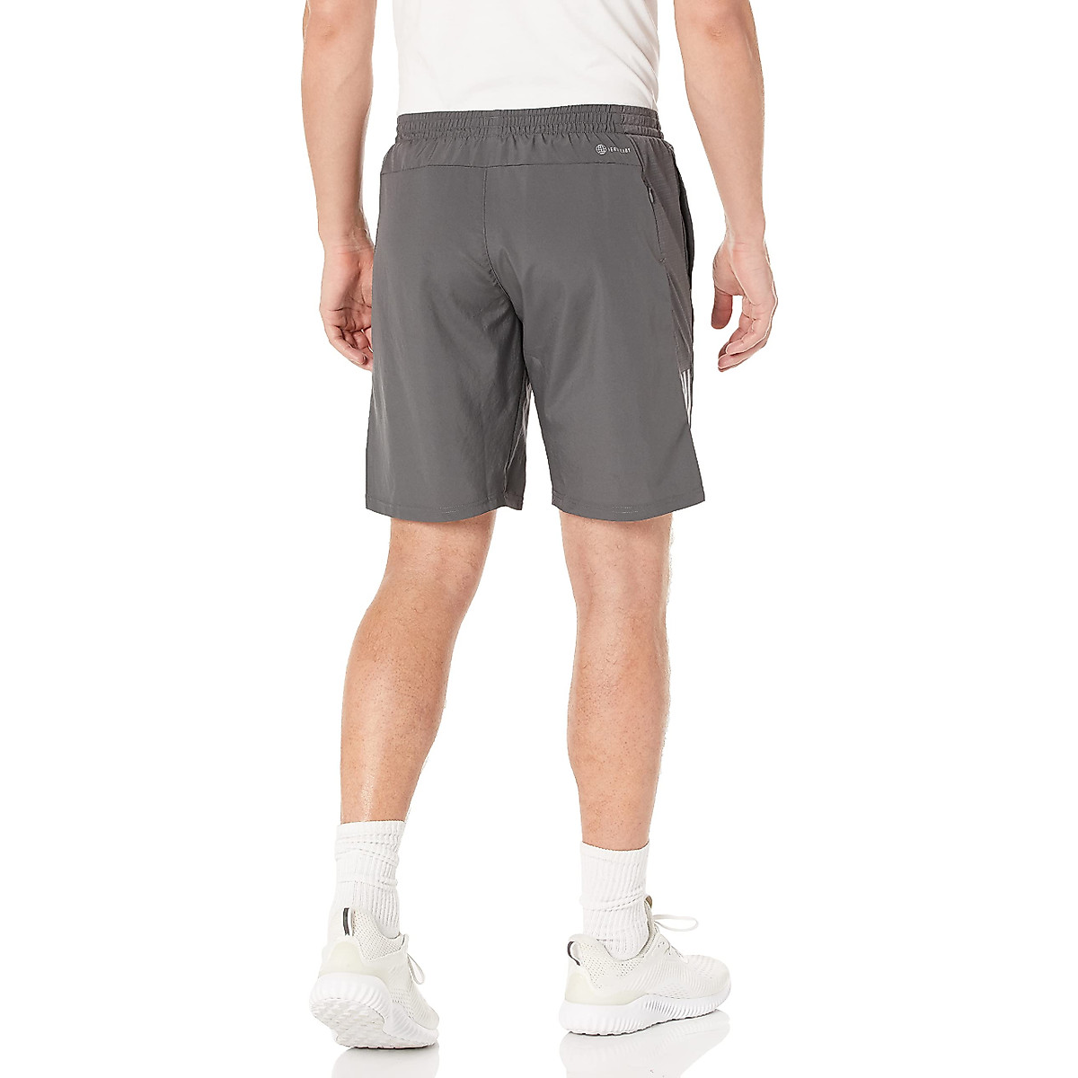 adidas Men's Standard Own The Run Shorts, Grey Six/Reflective Silver, Medium