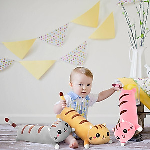 AFAN Long Cat Plush Cute Cat Body Pillows Kawaii Stuffed Animals Plushies Soft Cuddly Cotton Plush Toys Room Decor Gifts for Kids Girls Boys Adults (Pink, 19.6 Inch)