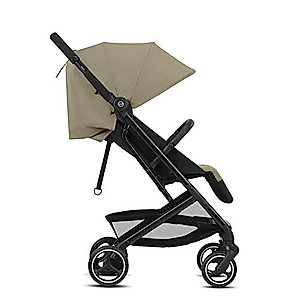 CYBEX Beezy Stroller, Lightweight Baby Stroller, Compact Fold, Compatible with All CYBEX Infant Seats, Stands for Storage, Easy to Carry, Multiple Recline Positions, Travel Stroller, Classic Beige