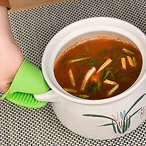 AkoMatial Heat Resistant Mini Glove Clip Durable Silicone Anti-scalding Anti-Slip Baking Kitchen Tool Mitts Grip Oven Pot Holder