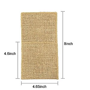 AOKQYA Burlap Silverware Holder Set Of 10 Reusable Rustic Utensil Holder Pouch for Table Setting (Natural)