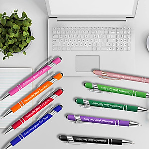 Max 500 Personalized Pens in Bulk Custom Pens with Stylus Tips Engraved Name Customized Ballpoint Pen Gift for Men Women Adults Business Teacher Nurses Wedding-300Pack