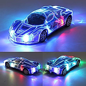 Haktoys Remote Control Light Up Cars 2-Pack Upgraded 2.4GHz RC Racing Sports Cars 1:24 Scale Radio Controlled Toy Vehicles with Bright and Colorful Flashing Lights - Two Players Can Play Together