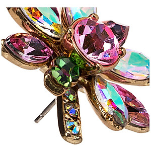 Betsey Johnson Mixed Stone Flower Stud Earrings
