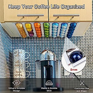 Nespresso Pods Holder for Coffee Pod Holder, k-Cup Organizer Storage on Coffee Bar Accessories And Organizer Wall Mount Under Cabinet Coffee Maker