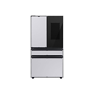SAMSUNG 29 Cu. Ft. Custom Panel-Ready With Charcoal Glass Family Hub Panel BESPOKE 4-Door French Door Refrigerator