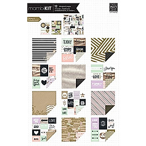 me & my BIG ideas Scrapbook Page Kit, Gold Rush, 12-Inch by 12-Inch