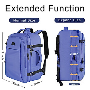 Travel Backpack for Women, 50L Carry on Backpack with Wet Bag Expandable Flight Approved Luggage Backpack Suitcase,Extra Large Weekender Bag Water Resistant Lightweight Daypack Gift for Traveler Women