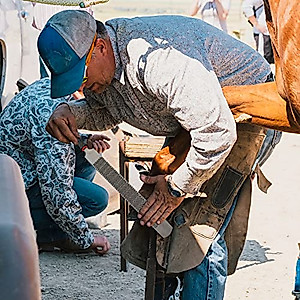 Qlvily 18 Inch Hoof Rasp, Horseshoe File with Rubber Handle, Carbon Steel Farrier File Tool, Suitable for Horse/Goat/Cow/Donkey/Animal Hooves, Strong, Durable