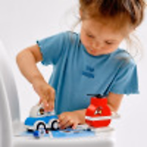 LEGO DUPLO My First Fire Helicopter and Police Car 10957 Rescue Vehicles; Police Car and Helicopter Learning Toy, New 2021 (14 Pieces)