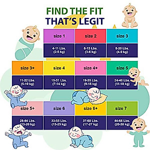 Sleepy Natural Diapers Size 6 - Organic Diapers Highly Absorbent and Hypoallergenic Bamboo Baby Diapers for Girls and Boys - Disposable Diapers 60 Count - Size 6 Diapers, Child Weight 33-55 lbs