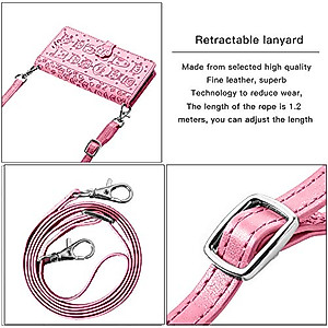 CCSmall Samsung Galaxy A32 5G (Not 4G) Crossbody Cell Wallet Case,Cute Cat Dog Cartoon Style Flip Phone Cover with Removable Lanyard Strap with Card Holde Case for Samsung Galaxy A32 5G MGG Pink