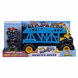 Hot Wheels - Monster Trucks Transport Truck, Includes 3 Cars, Multicolor (Mattel GGB64)