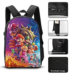 YUABVOP Fashion Cartoon Backpack Set Game Backpacks with Pencil Case And Lunch Bag Lunch Box For Kids Lightweight Travel Casual Daypack School Supplies
