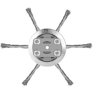 BGTOOL Cordless Steel Wire Wheel 6 Teeth Trimmer Head Weed Brush Lawn Mower Grass Weed Eater Trimmer Brush Head for Lithium Strimmer