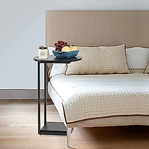 DCLRN Small End Table,c Table End Table for Sofa,Round Coffee Table is Suitable for Living Room and Bedroom.(Black)