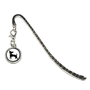 Chihuahua Metal Bookmark Page Marker with Charm