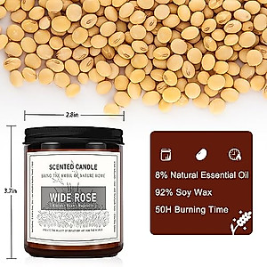 Candles for Home Scented, Candles Set for Women, 28 oz 200 Hour Long Lasting Aromatherapy Amber Jar Candles for Women, Valentine, Mother's Day Anniversary Present