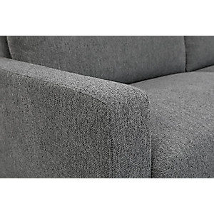 US Pride Furniture Mid Century Modern Couch with Reversible Back Pillows, 3 Seater Sofa for Small Spaces, Living Rooms, Apartments, and Condos, 77" Wide, Grey