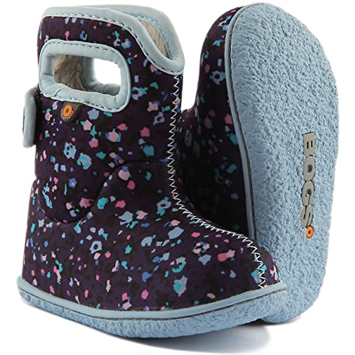 Bogs Baby Rain Boot, Little Textures Print-Purple, 5 US Unisex Infant