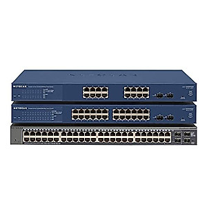 NETGEAR 16-Port Gigabit Ethernet Smart Managed Pro Switch (GS716Tv3) - with 2 x 1G SFP, Desktop/Rackmount, and ProSAFE Lifetime Protection