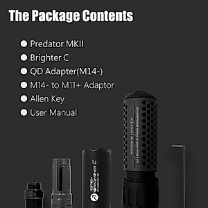 ACETECH Airsoft Riffle Tracer Unit Predator MKII 14mm CCW Negative Thread Glow in The Dark BB LED Beam Lighting Effect (Green/Gel BB Available, Black)