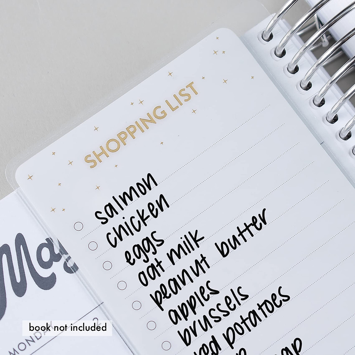 Star Wars Snap-In Meal Planner - Star Wars Grogu Dashboard, Includes Shopping List Space, Metal Foil Accents, Double-Sided Lamination, Reusable for Dry and Wet Erase Markers, by Erin Condren