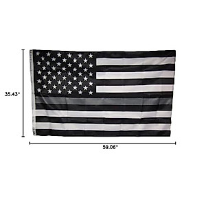 Trade Winds 3x5 USA Thin Gray Line American Correction Officer Law Enforcement Flag Grey Premium Fade Resistant