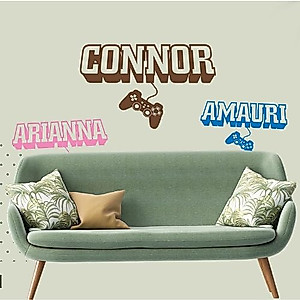 In-Style Decals Wall Vinyl Decal Home Decor Art Sticker 3D Personalized Name Boy Girl Gamer Controller Video Game Studio Teen Nursery Play Room Removable Stylish Mural Unique Design 2443