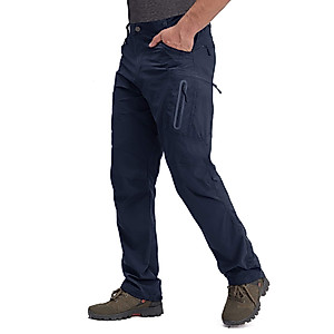 TACVASEN Men's Tactical Stretch Pants Quick-Dry Fishing Travel Hiking Pants Navy, 40