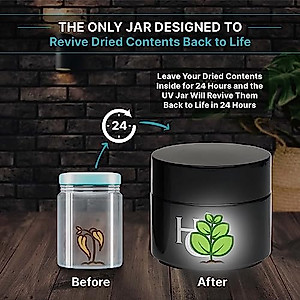 Herb Guard - Quarter Oz Ultraviolet Jar & Humidity Pack (100 ml) Airtight UV Protection Keeps Herbs Fresh for Months [3 Pack]