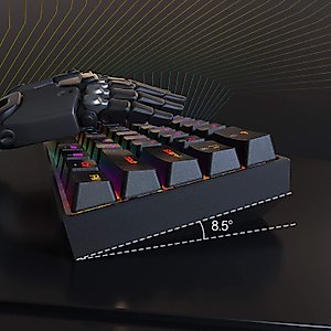 DIERYA DK61E 60% Percent Mechanical Gaming Keyboard, Optical Blue Clicky Switch, PBT Keycap, RGB Backlit, Waterproof, Wired USB C Mechanical Keyboard with Full Keys Programmable