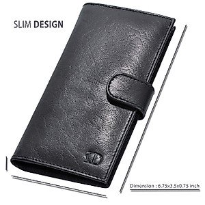 ESTALON Leather Checkbook Cover for Men & Women - Duplicate Checks - RFID Blocking - Slim Wallet with 5 Card Holder Slots - Personal & Business Checks - Standard Register - Gifts for Him, Her