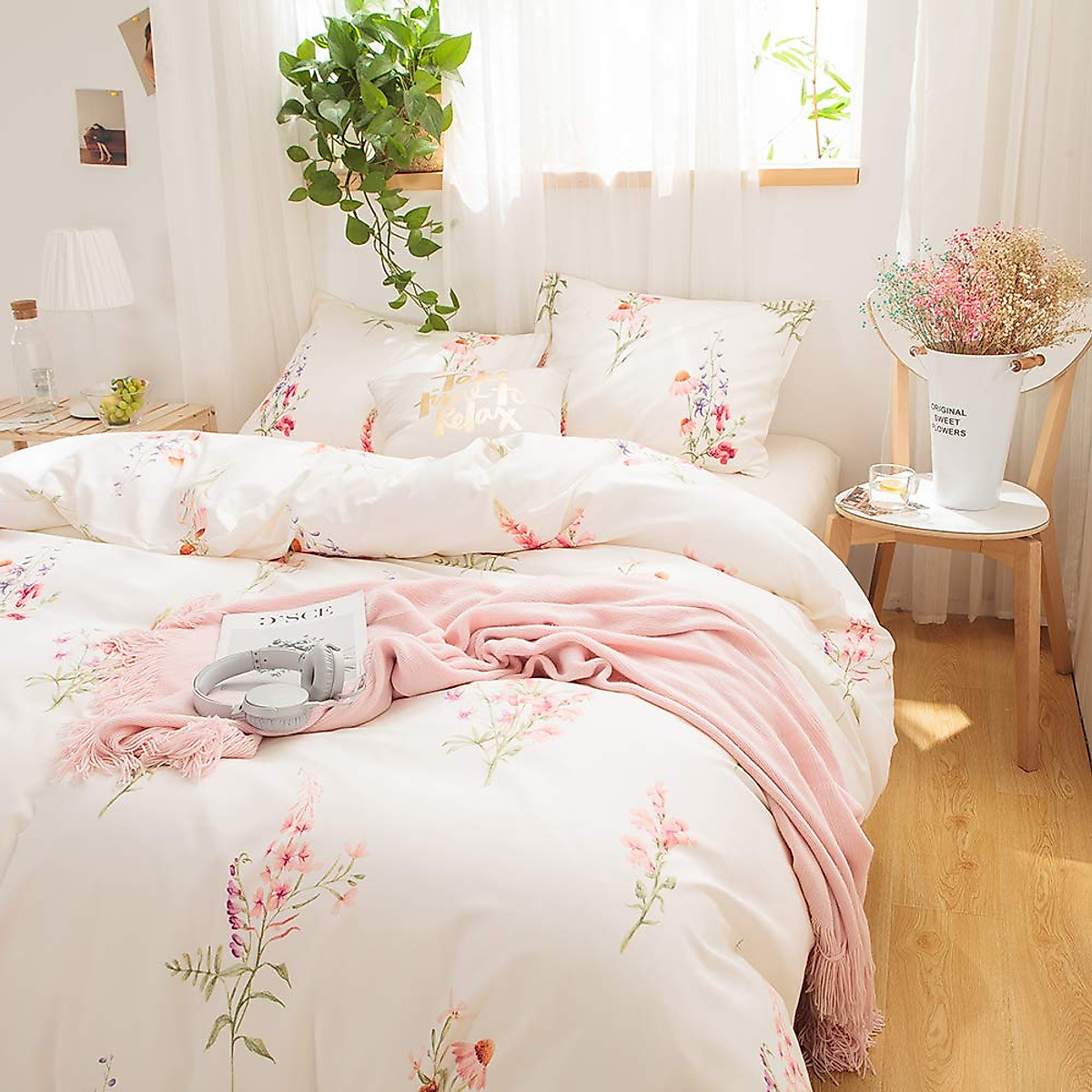 Merryword White Blue Bedding Blue Butterfly Duvet Cover Set Blue Red Butterflies and Dragonfly Printed Design White Boys Girls Bedding Sets Twin 1 Duvet Cover 1 Pillowcase (Twin, Blue Butterfly)