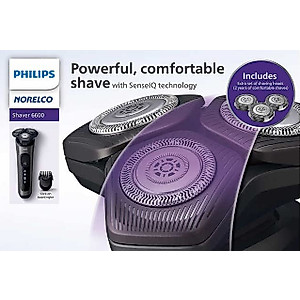 Philips Norelco Shaver 6600 with SenseIQ Technology, Series 6000.SkinProtect Blades, 360° Contour Heads and Smart Hair Sensor