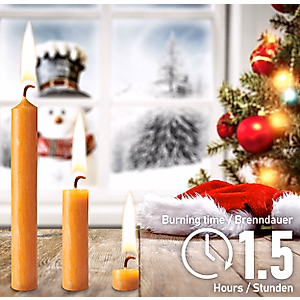BRUBAKER 10% Beeswax Tree Candles - Pack of 20 - Honey Colored - 3¾ x ½ Inch (9.5 x 1.27cm) - Made in Europe - Pyramids, Carousels & Chimes