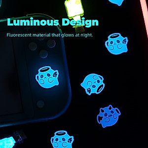 GeekShare Luminous Ghost Thumb Grip Caps, Soft Silicone Joystick Cover Compatible with Switch/OLED/Switch Lite,4PCS