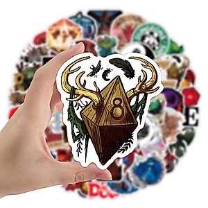 50pcs Dungeons and Dragons Stickers Aesthetic Vinyl Stickers for Teen Laptop,Cool Classic Trendy Game D&D Waterproof Stickers for Water Bottle Skateboard Bumper Computer Phone