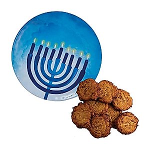 Chanukah Serving Tray for Parties - Sahpphire Collection (Round Melamine Serving Plate) Hanukkah Gift