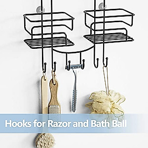 SRIWATANA Shower Caddy with Hooks and Shower Organizer with Soap Dish (Contains 2 Items)