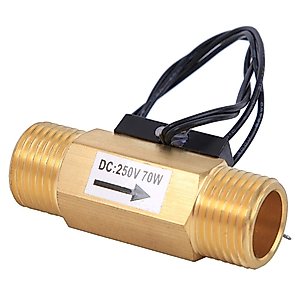 YWBL-WH Water Hall Effect Sensor Switch with 1/2-inch Interface Electromagnetic Flowmeter Brass Industrial Accessory, Valve