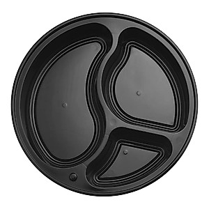 TIYA Takeout Food Containers - 45 oz Bulk 150 Pack with Lids - Round 3-Compartment To-Go Containers - Reusable, Microwavable, Dishwasher Safe - Leak-Proof, Great for Meal Prep - BPA-Free