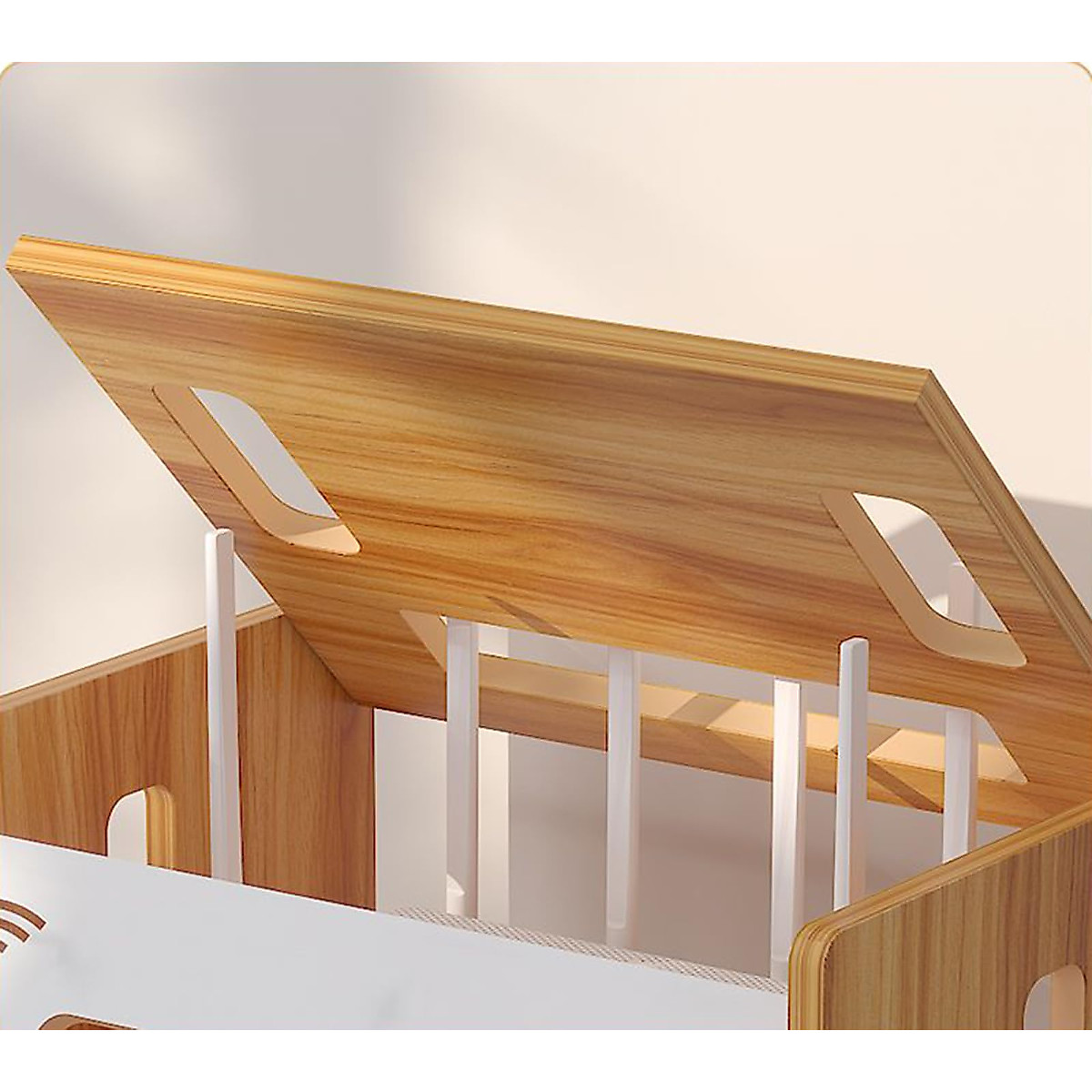 WiFi Router Desktop Storage Box,Power Router Fences Standing Shelf Units,Wooden Cable Management Hider Box Router Storage Racks for Desktop Office and Home,A
