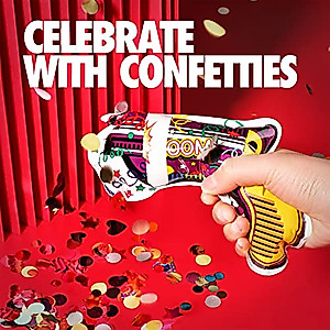 Boxgear 24PCS Fireworks Gun, Handheld Confetti Poppers, Easy Pop, Self-Inflating Confetti Gun, Multicolor Confetti Supplies for Parties and Celebrations (Multicolor)