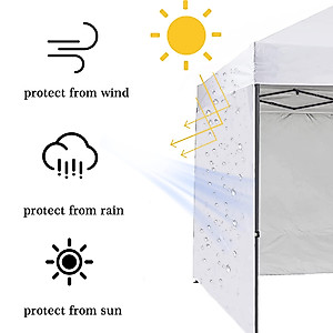 NINAT Canopy Sunwall Sidewall Gazebos Tent Waterproof for 8x8ft Pop up Canopy Straight Leg Gazebos Outdoor Instant Canopies 1 Pcs White Canopy Sidewall Only