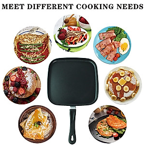 LECOOKING 10 Inch Square Griddle Pan, Nonstick Grill Pan for Cooking Eggs, Omelettes, and More, Griddle Cookware, PFOA Free