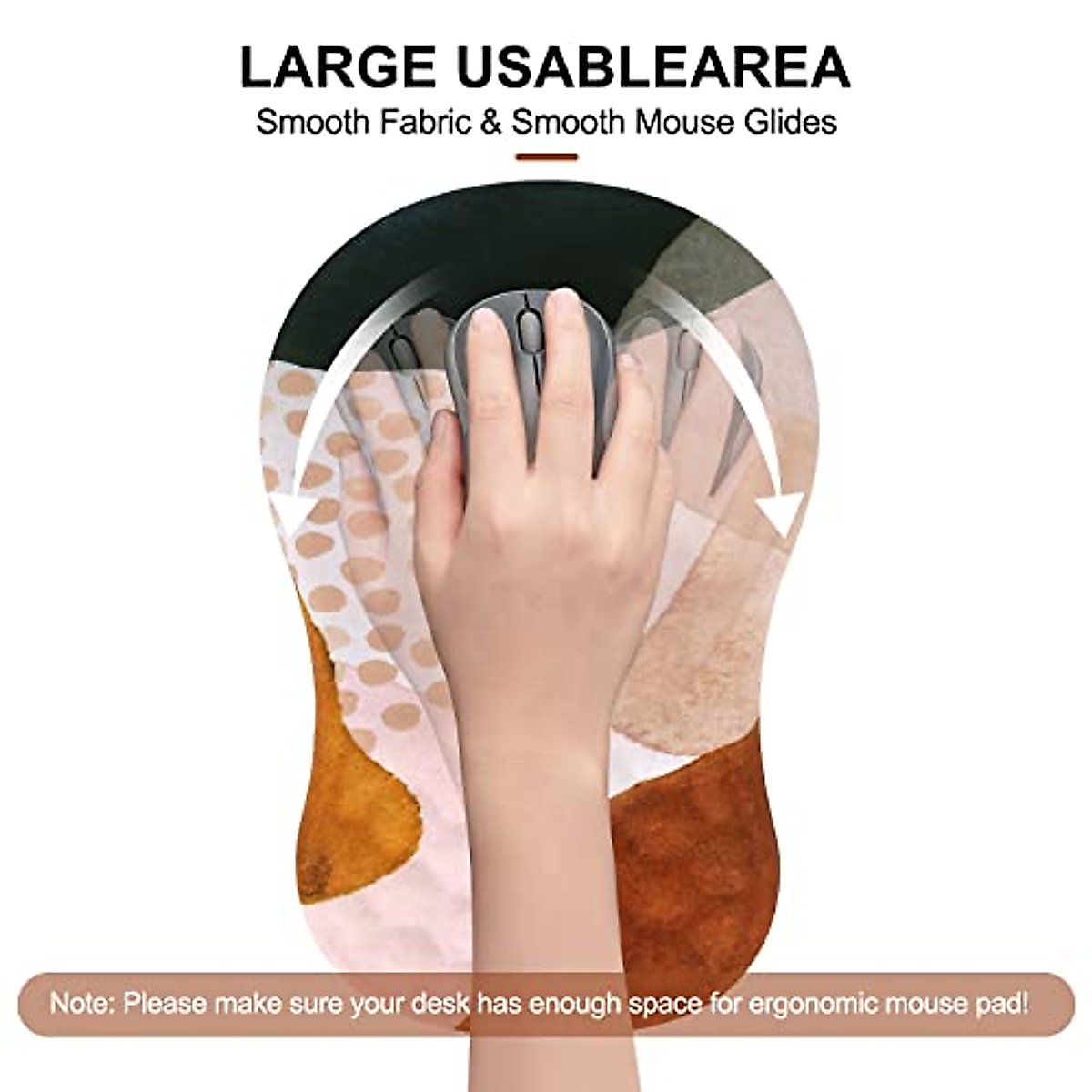 iCasso Mouse Pad with Wrist Rest, Ergonomic Mouse Pad,13x8 inch Pain Relief Keyboard Wrist Rest, Comfortable Memory Foam Mousepad with Non-Slip PU Base Mouse Pads for Desk Computer Home Office