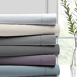 Purity Home 300 Thread Count Organic 100% Cotton Percale Sheet Set, Full White with Elasticized Deep Pockets Eco-Friendly & Breathable, Cooling Bed Sheets, 4 Piece Bedding Sheets Full Size Bed