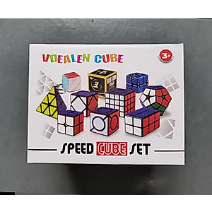 Vdealen Speed Cube Set, Magic Cube Pack of 2x2 3x3 4x4 2x2x3 Pyramid Skewb Dodecahedron Six Spot Infinite Ivy Puzzle Cube Bundle, Christmas Birthday Party Toy Gifts for Kids Teens Adults (10 Pack)